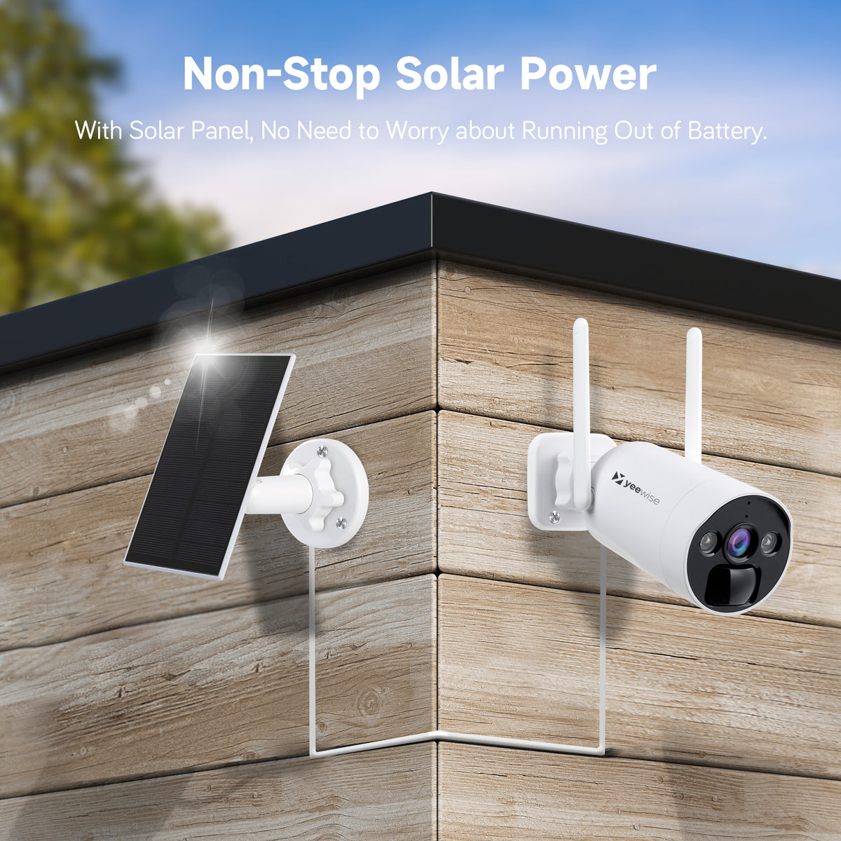 Yeewise 4MP Rechargeable Battery & Solar Security Camera